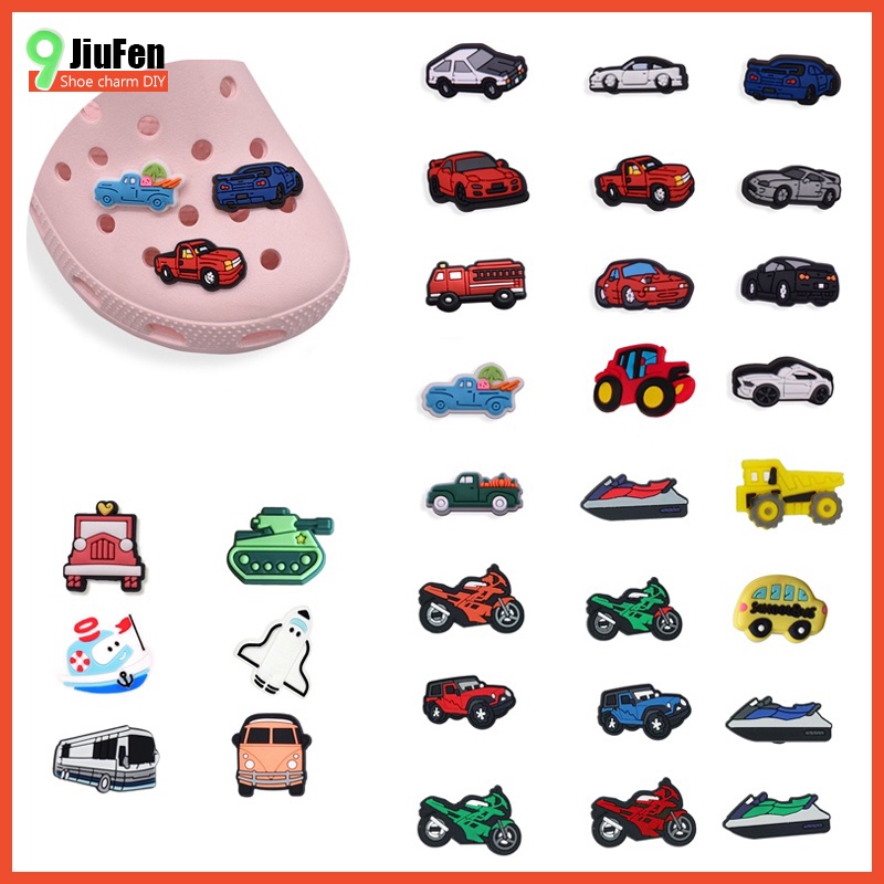 Croc Jibbit Car Croc Buckle Cartoon Motorcycle Bus Tank Pattern DIY ...