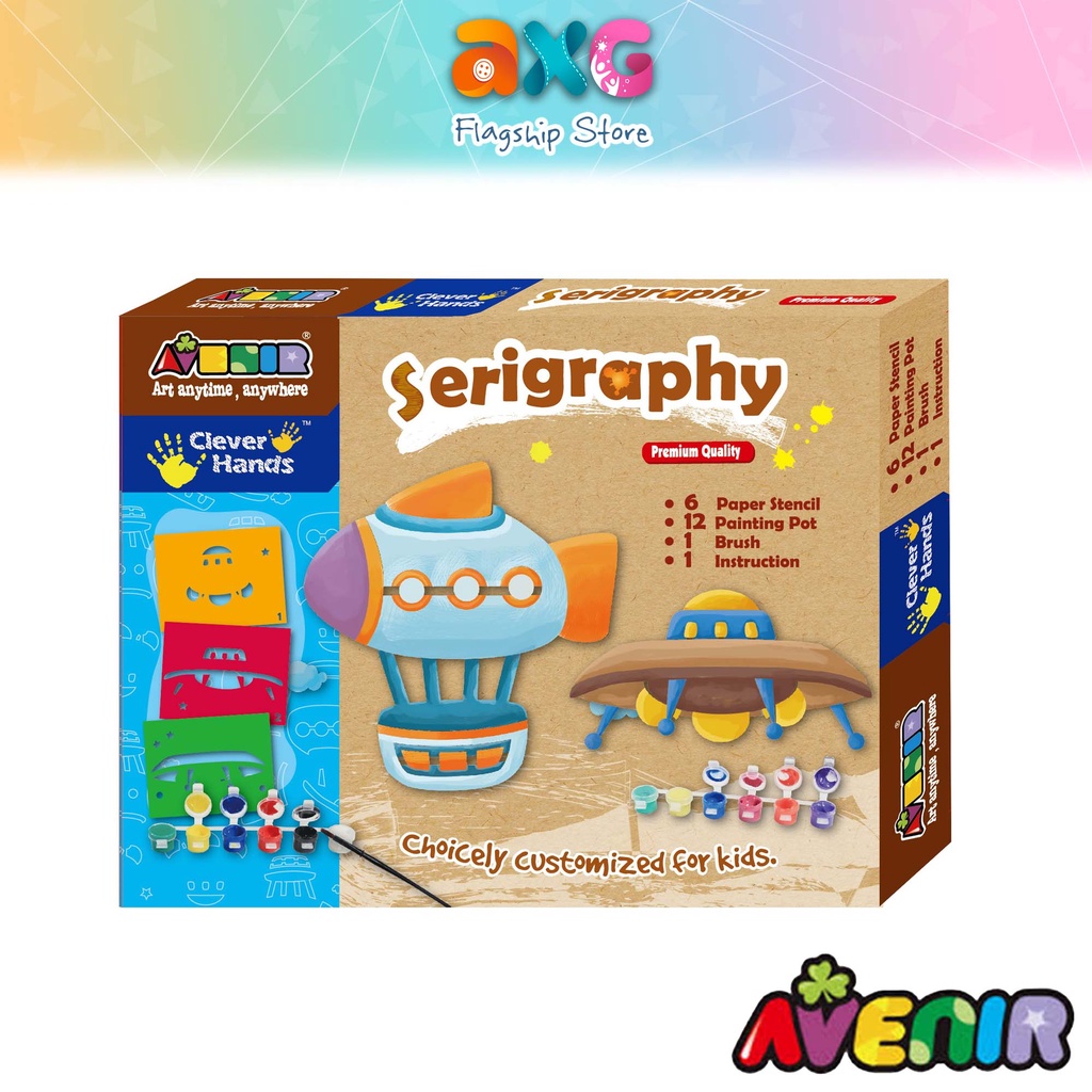 Avenir School Time Arts & Crafts Serigraphy Spaceship Paper Silk Screen ...