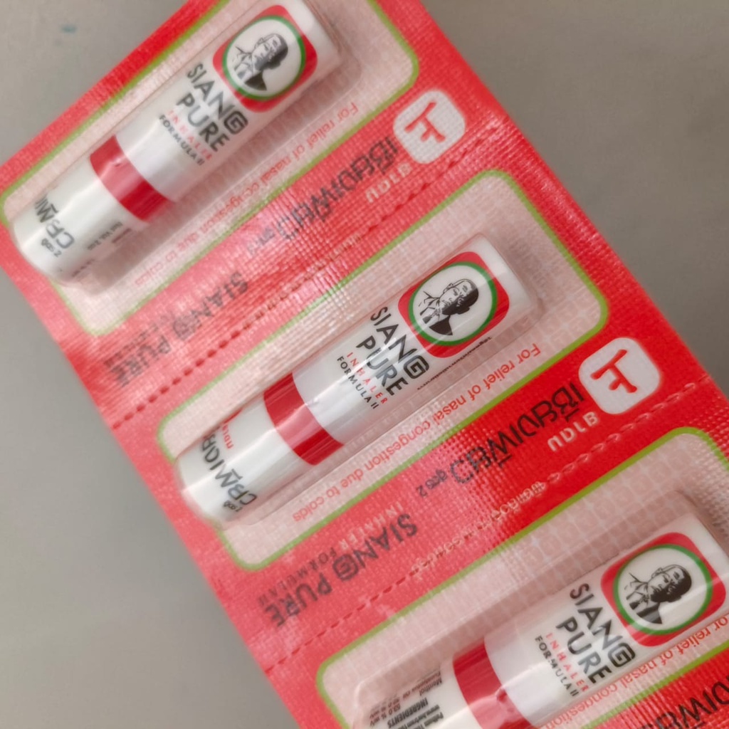 SIANG PURE Thai Inhaler Menthol Oil Nasal Cold FLU Sinus Relief Vertigo ...