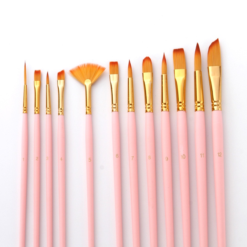 ★Fast Delivery★ Artists Paint Brush Set Nylon Hair Matte Acrylic ...