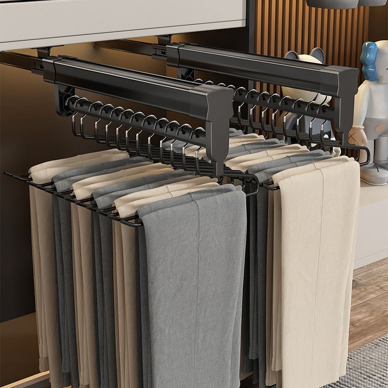 Household Pull-out Pant Rack Wardrobe Built-in Folding Thickening Bold ...