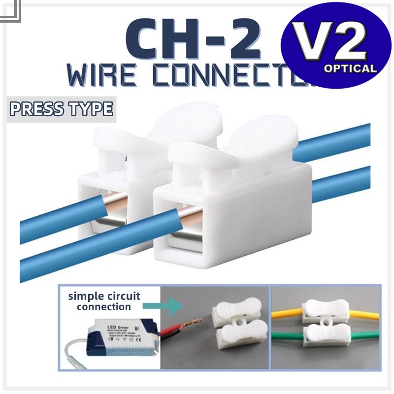 (10 PCS) Quick 2 Pin Wire Connector Clip CH-2 Electrical Lamp Fast ...