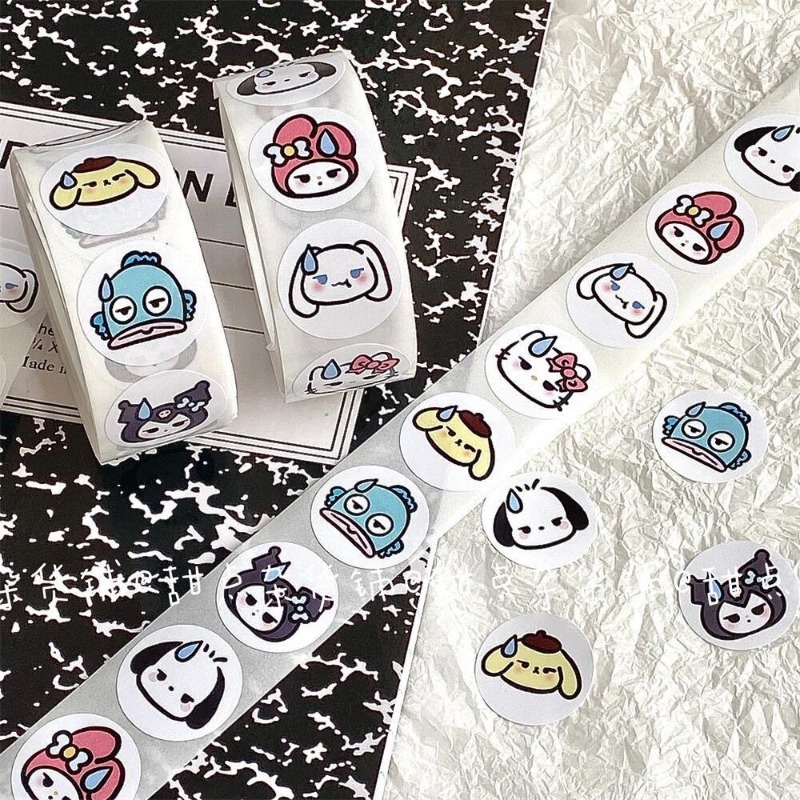 500pcs Cartoon Sanrio Laptop Stickers Roll Kuromi Cinamonroll ...