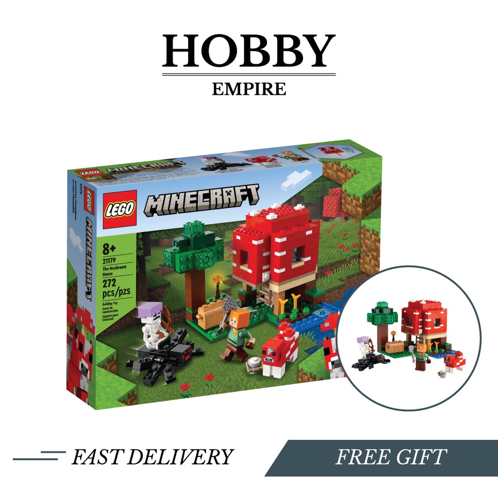 LEGO Minecraft 21179 The Mushroom House *Original LEGO + Extra Bubble ...