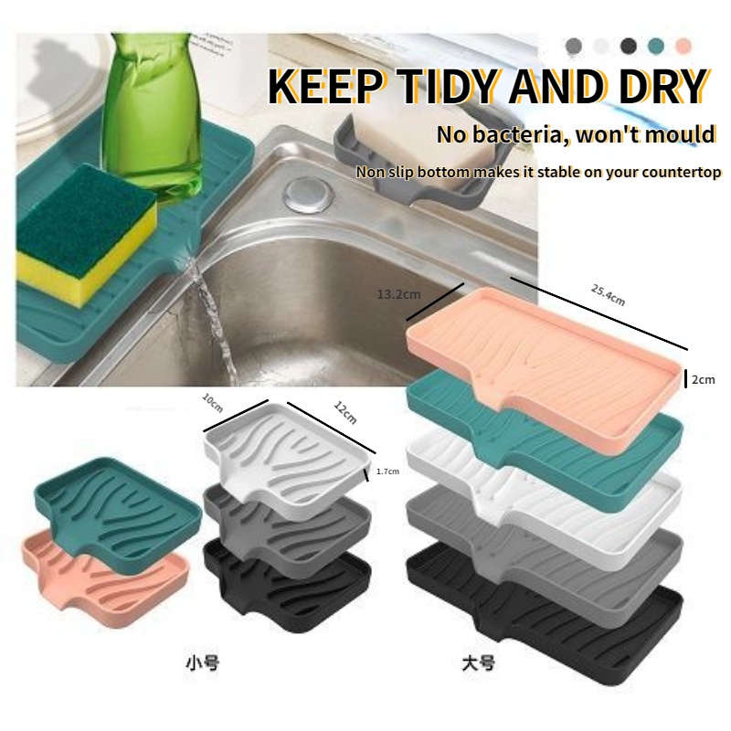 【LUCKY】Silicone Soap Box Japanese Bathroom Soap Drain Rack Perforation ...