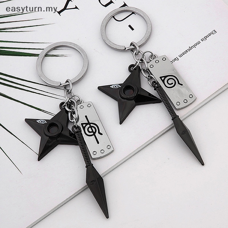 easyturn Kunai Shuriken Ninja Keychain for Car Keys Bag Anime Keyring ...
