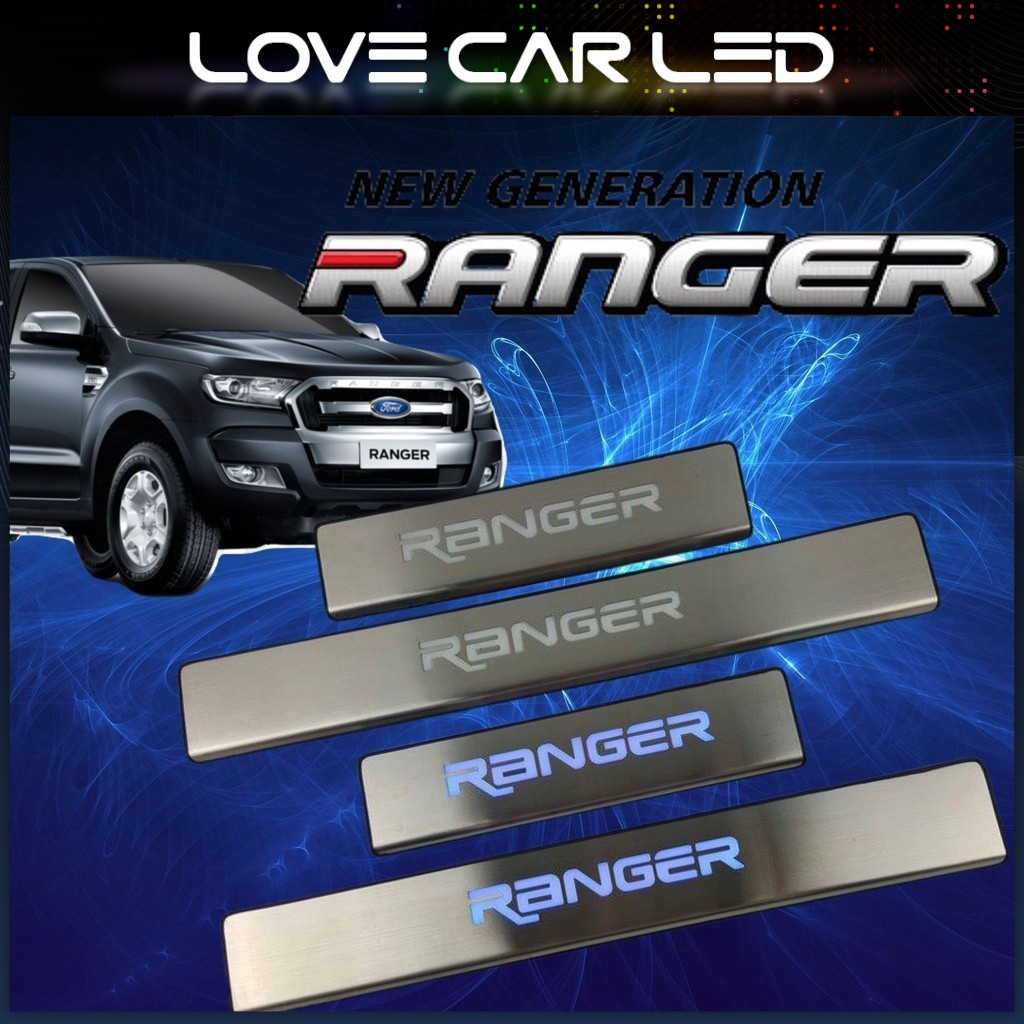 Ford Ranger (T6) Side Steel Plate/Door Side Step With Led Blue 4pcs ...