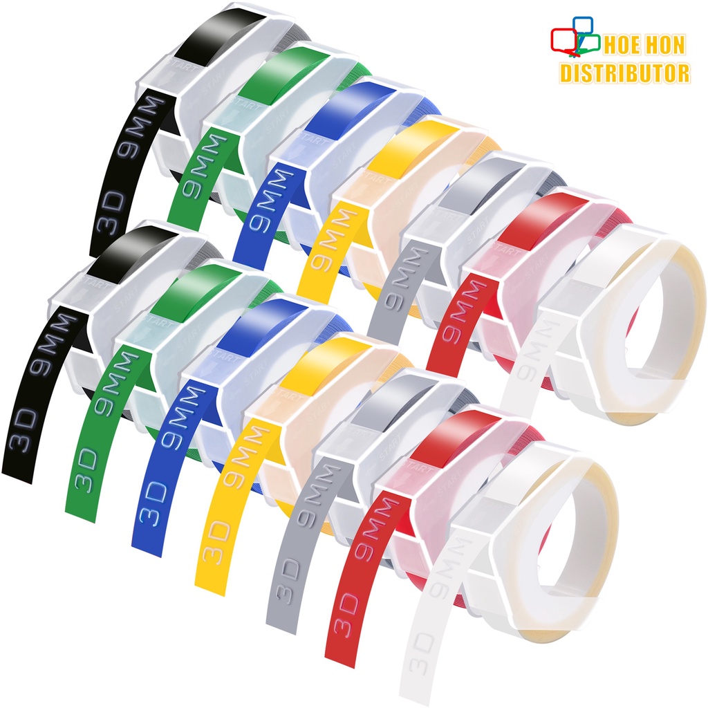 Compatible 3D Embossing Tape Cartridge Refill 9mm x 3m 1pc for Dymo ...