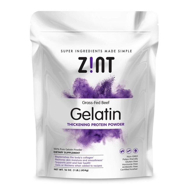 ZINT, Grass-Fed Beef Gelatin, Thickening Protein Powder, 16 oz (454 g ...