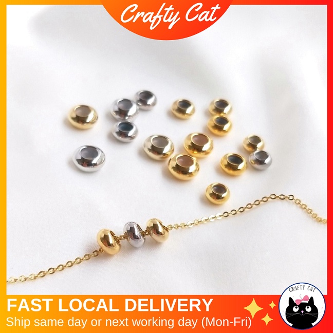 CRAFTYCAT 14K Gold Crimp Stopper Beads, Silicone Positioning Bead ...