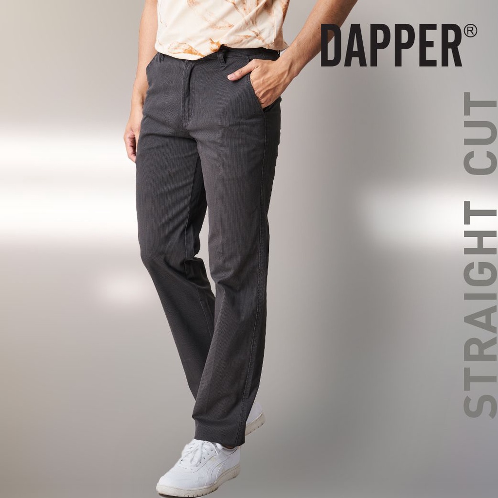 Dapper | Straight Cut Long Cotton Pant-C20484S Dark Coffee | Shopee ...