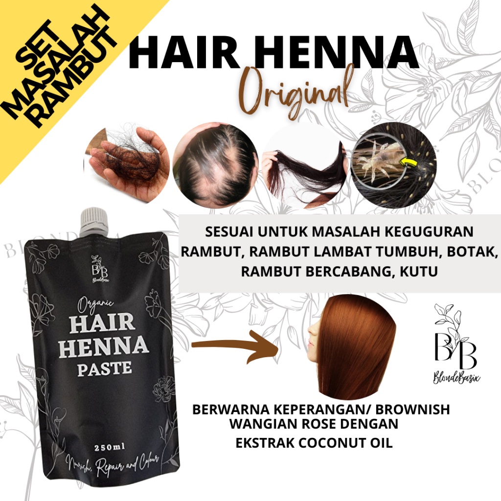 Inai Rambut Hair Henna Pewarna Rambut Halal & Sah Solat | Shopee Malaysia