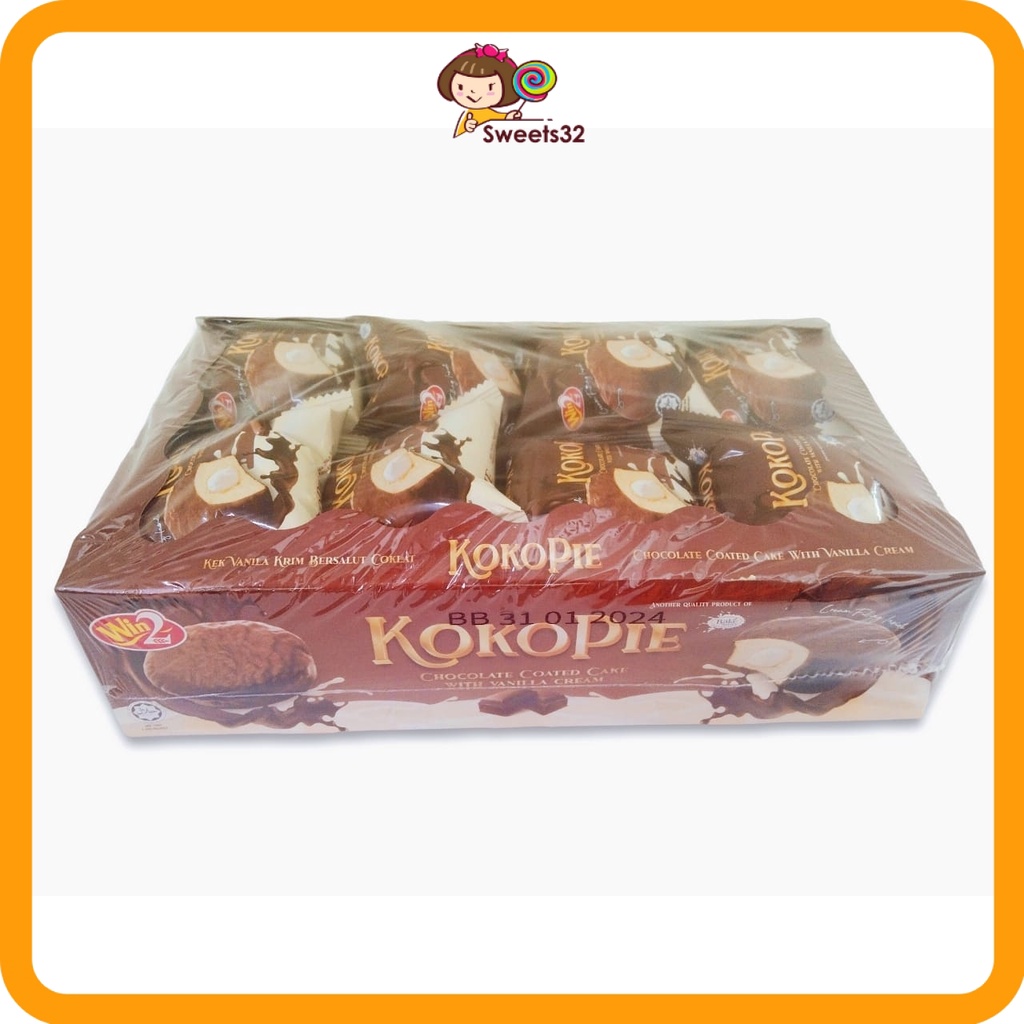 Win2 Kokopie Chocolate Coated Cake with Vanilla Cream (20gX16packs ...
