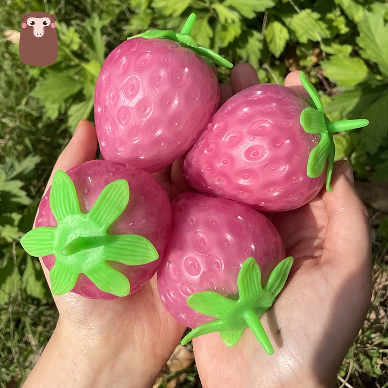 Simulation Color-changing Strawberry Vent Ball Fruit To Stress Relief ...