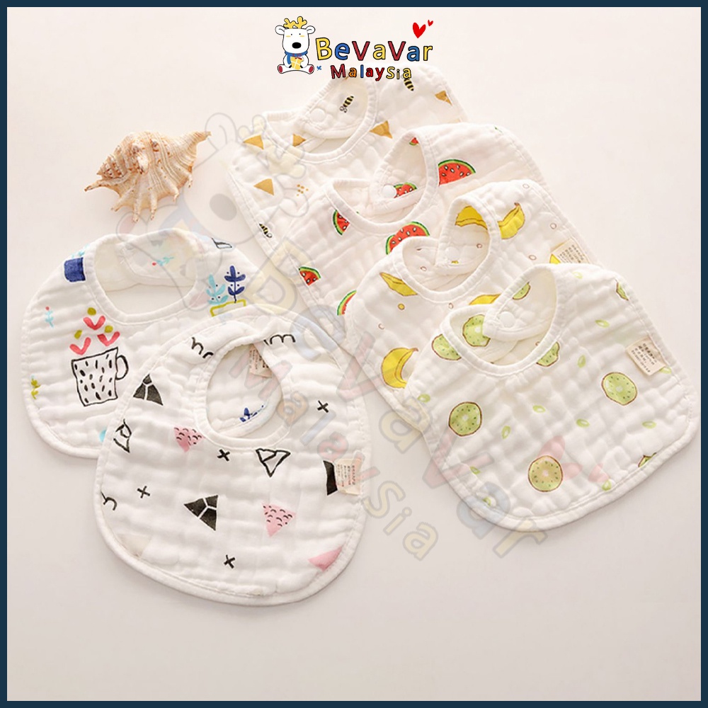Bevavar 8-Layer Baby Bibs Infant U-shaped Bib Newbron Cotton Saliva ...