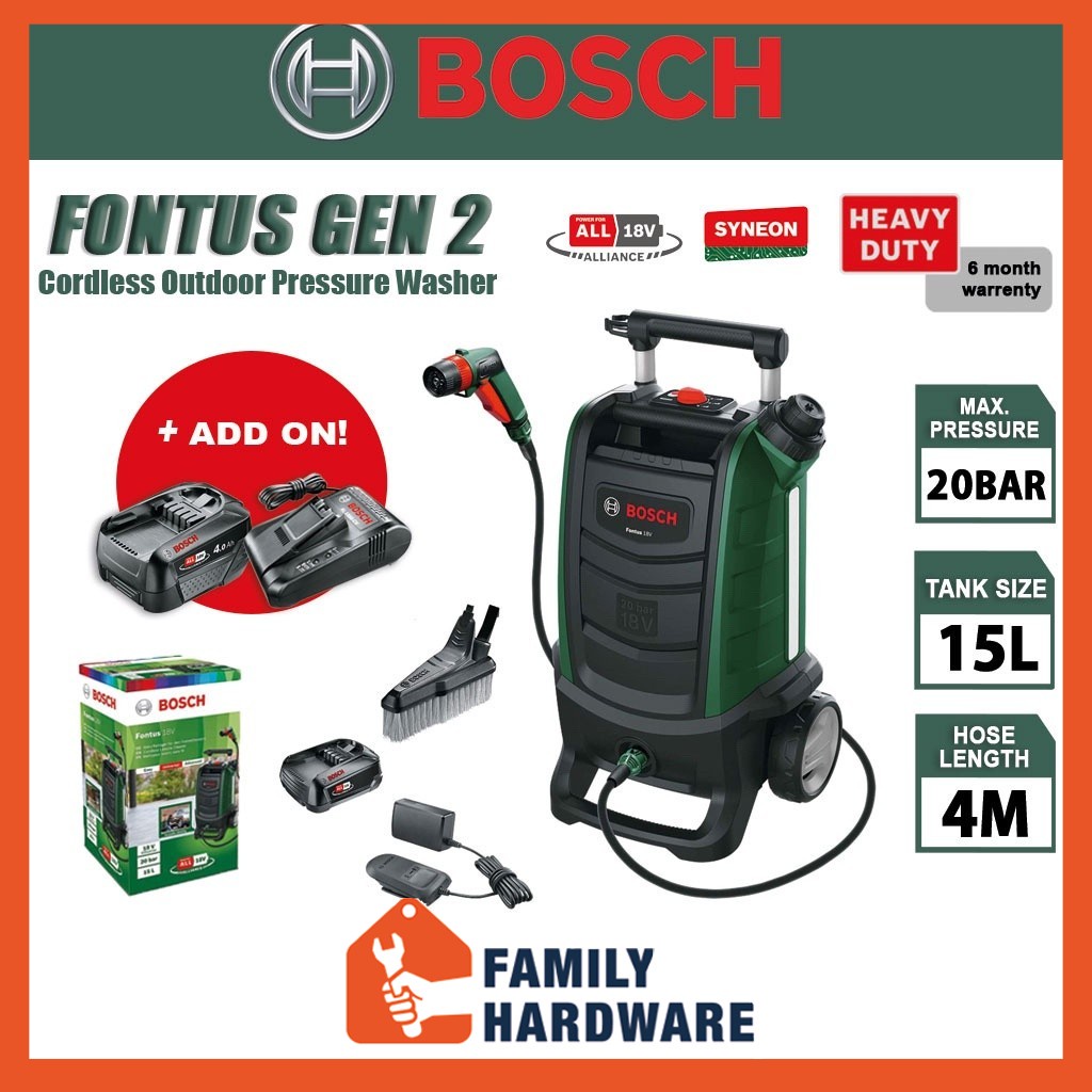 BOSCH Fontus Gen 2 06008B6171 Waterjet Cordless High Pressure Cleaner 18v cleaner mesin cuci ...