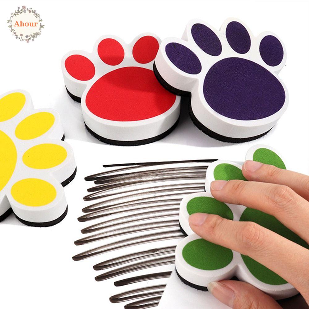 AHOUR Magnetic Whiteboard Erasers Cute Cartoon Felt Cloth Cat's Paw ...