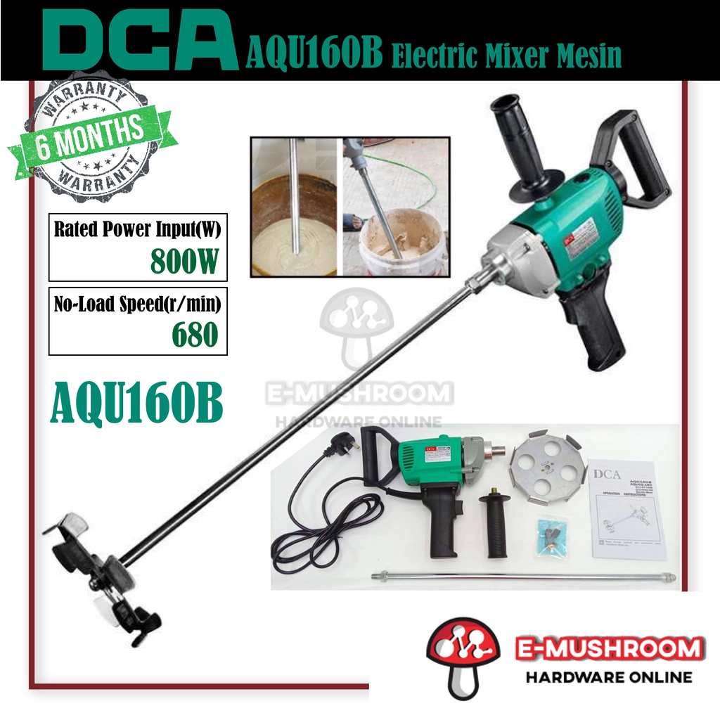 DCA 160mm AQU160B 800Watts / AQU02-160 1010Watts Electric Mixer Mesin ...
