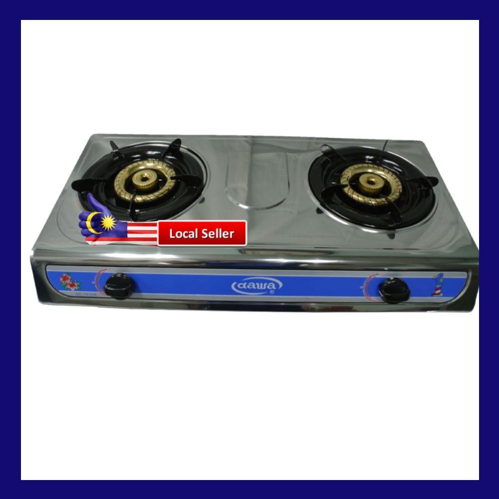 DAWA Double Burner Gas Stove GC-1212S Dapur Gas. Stainless Steel Body ...