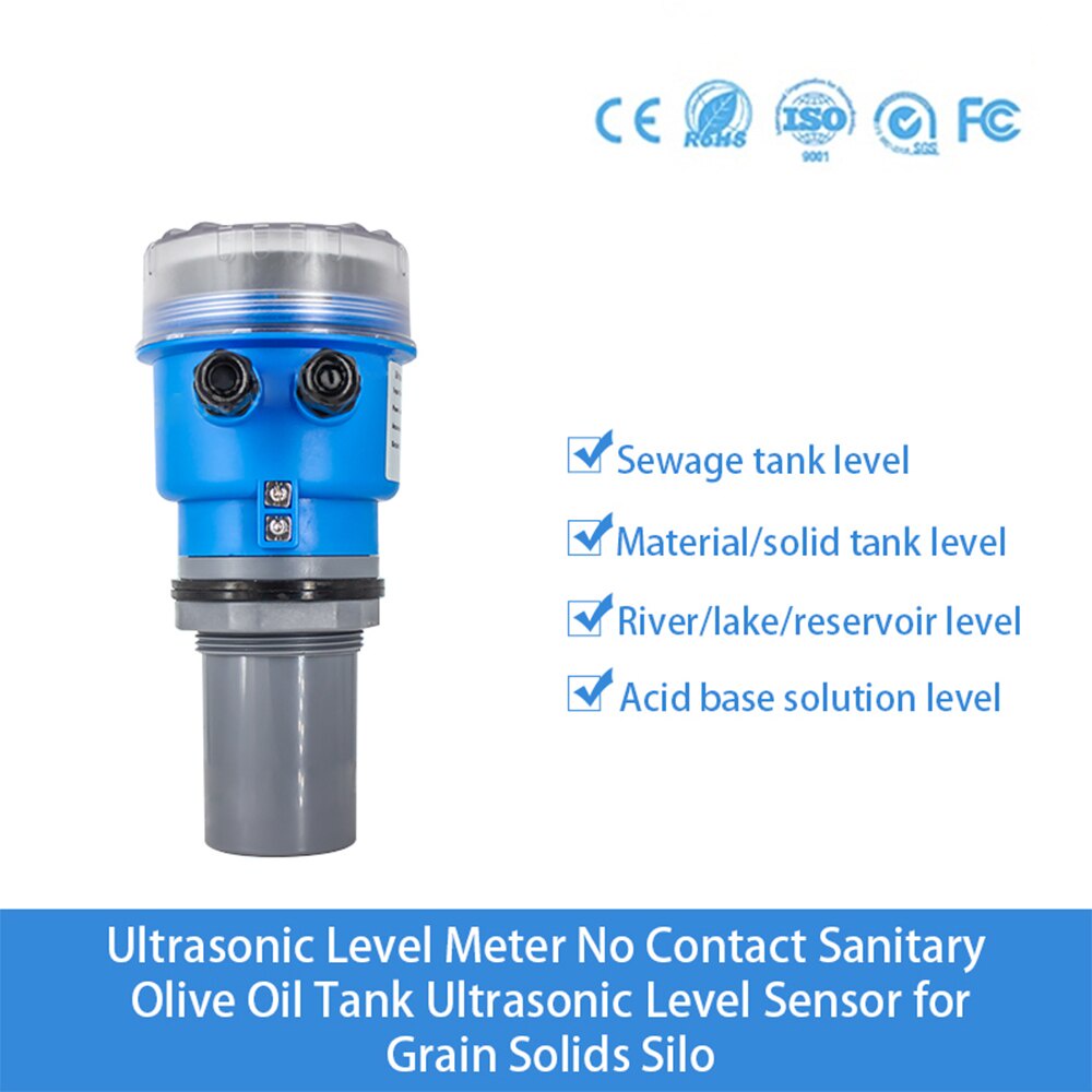 4-20ma RS485 5m 10m 15m 20m Non contact Ultrasonic Level Meter Oil Fuel ...