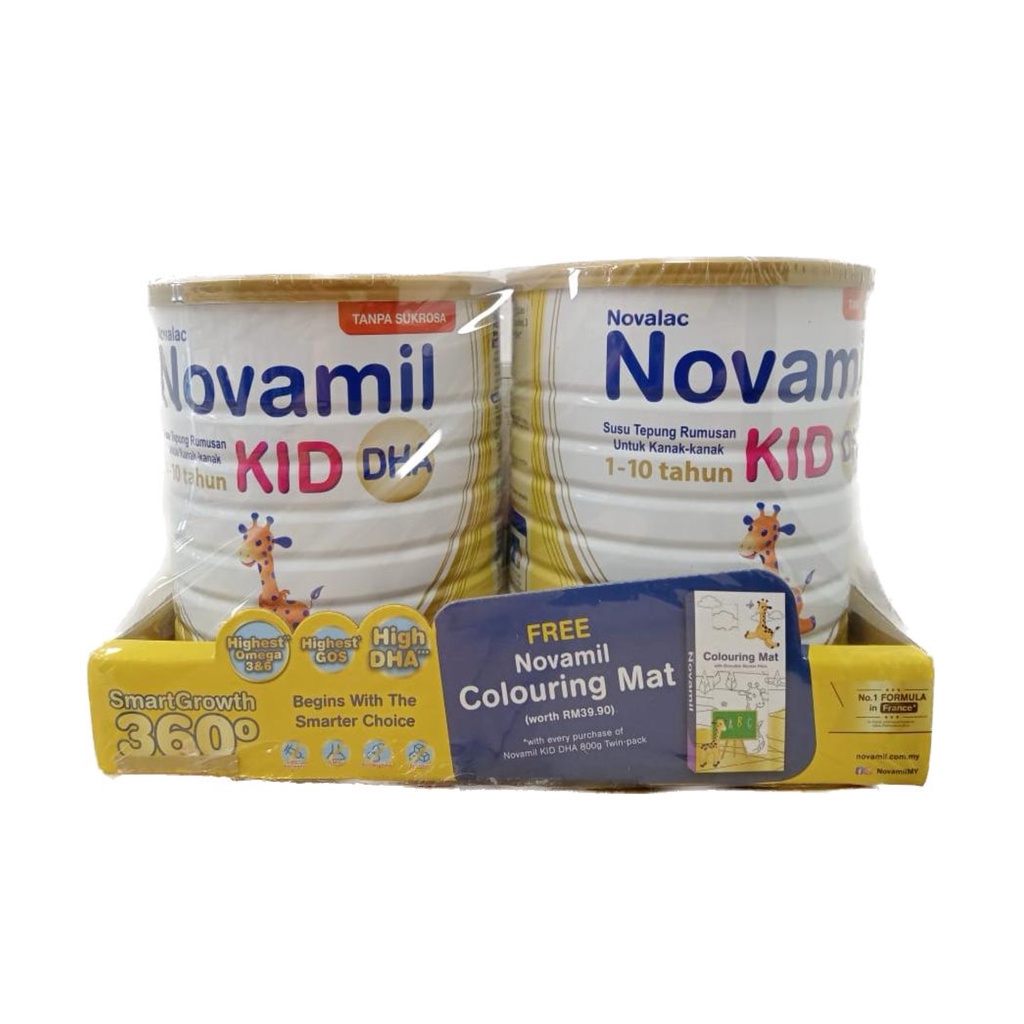 NOVAMIL KID DHA (1-10 TAHUN) 800G X 2 FOC COLOURING MAT HTM Pharmacy ...