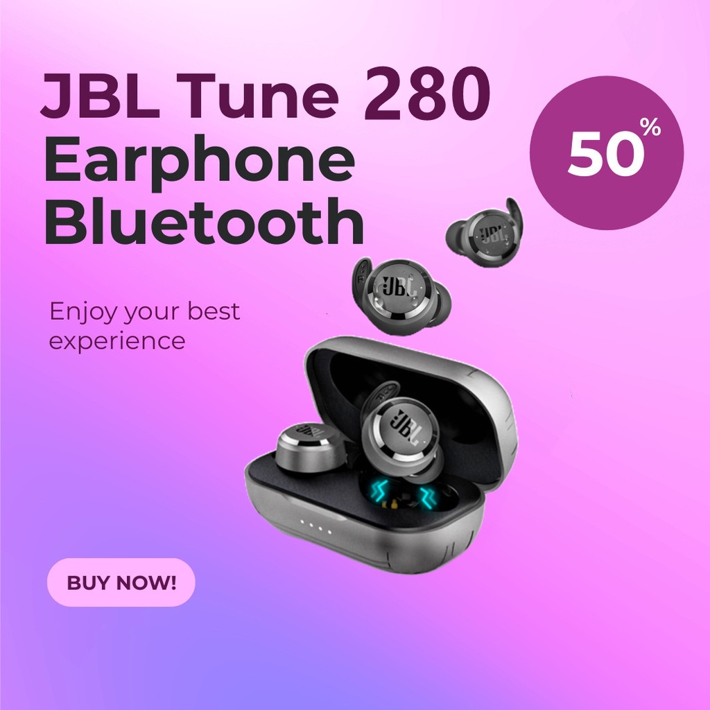 JBL T280 TWS Wireless Bluetooth Headset with Microphone for IOS/Android ...