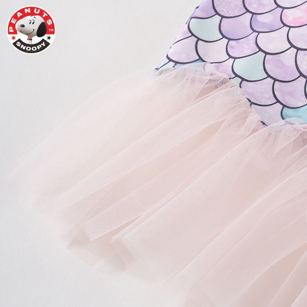6Y-16Y snoopy mermaid tail Ariel princess top and skirt set suits teen ...