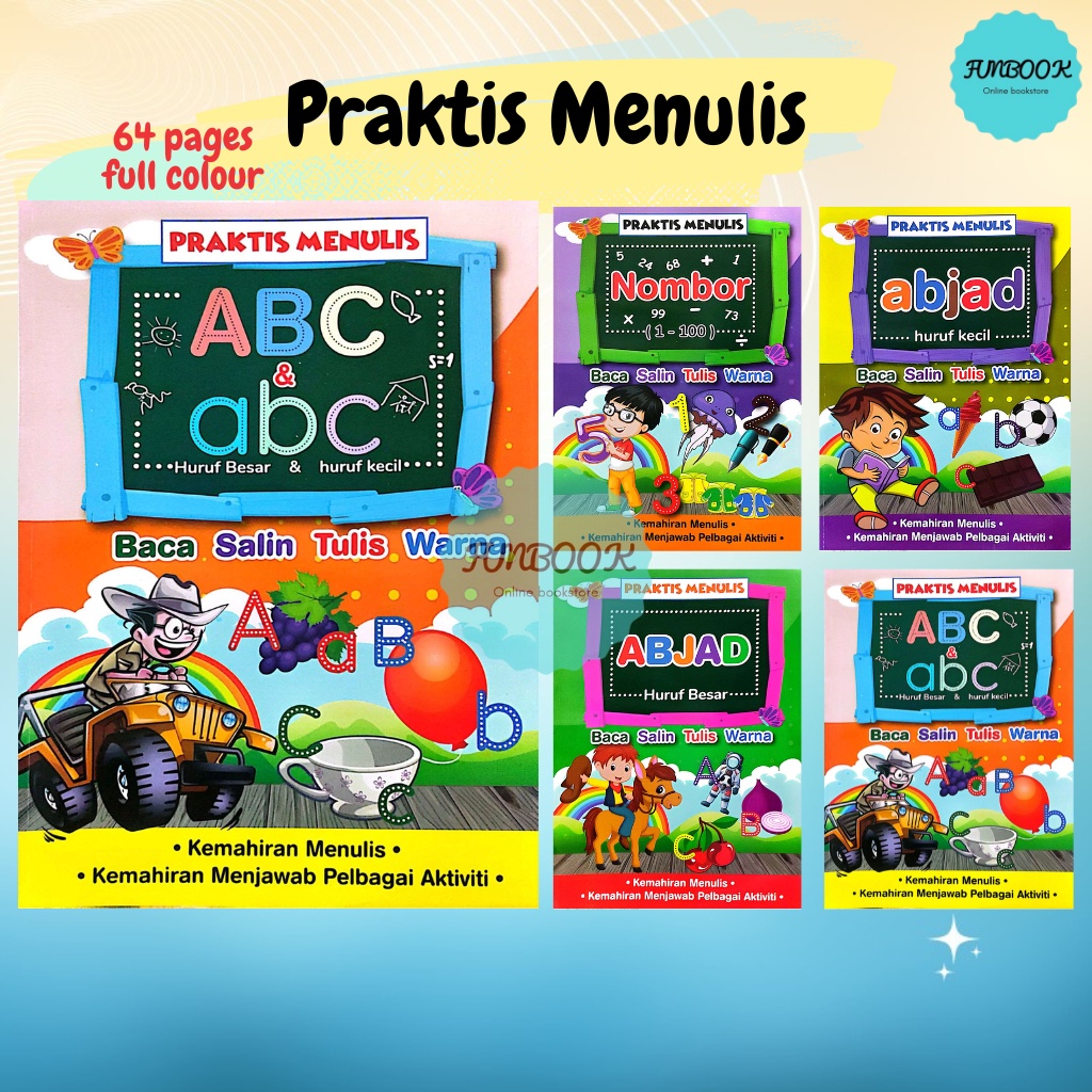 [FUNBOOK] Praktis Menulis ABC abc abjad huruf kecil / besar nombor ...