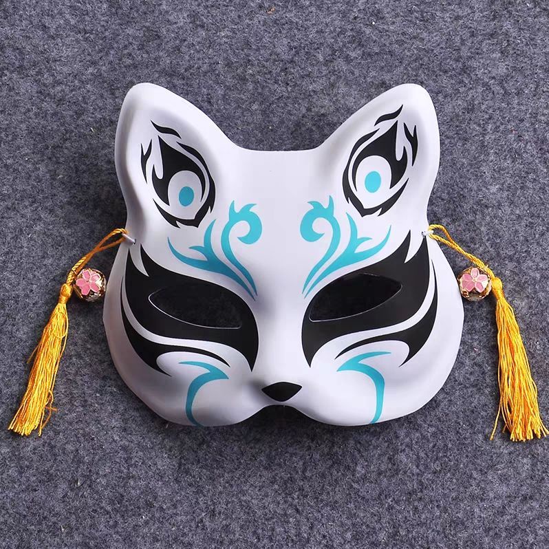 [Mask] Fox Mask Influencer Half-Faced Cat Nine-Tailed Fox Demon Mask ...