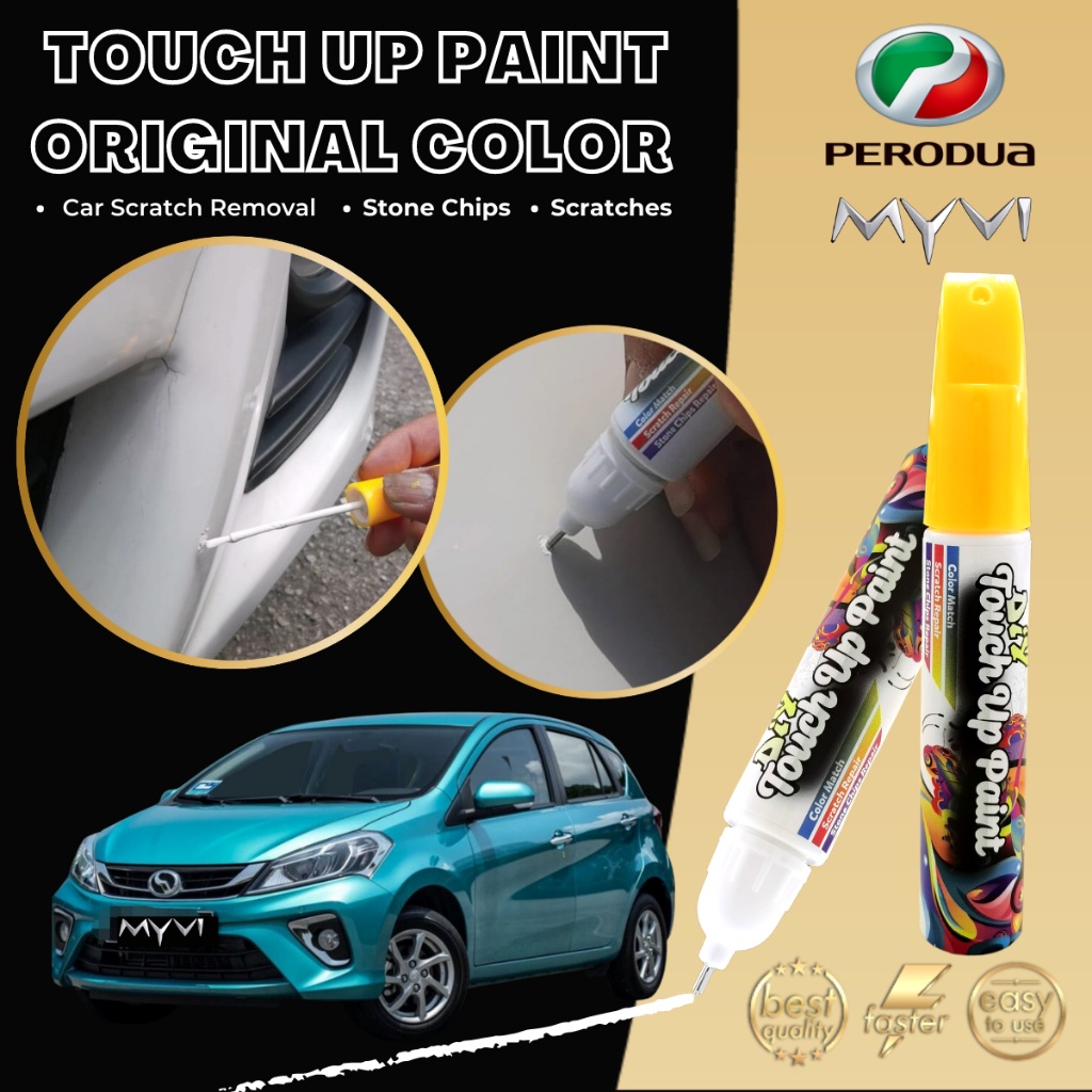 [Perodua Myvi] Car Touch Up Paint Pen 2-in-1 All Color Repair Paint ...