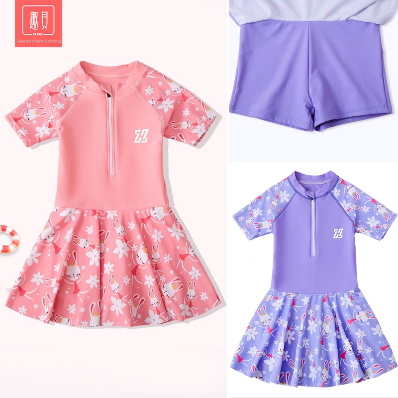 3-14 years Summer KId's Swimsuit Girls' One-Piece Swimsuit Pakaian ...