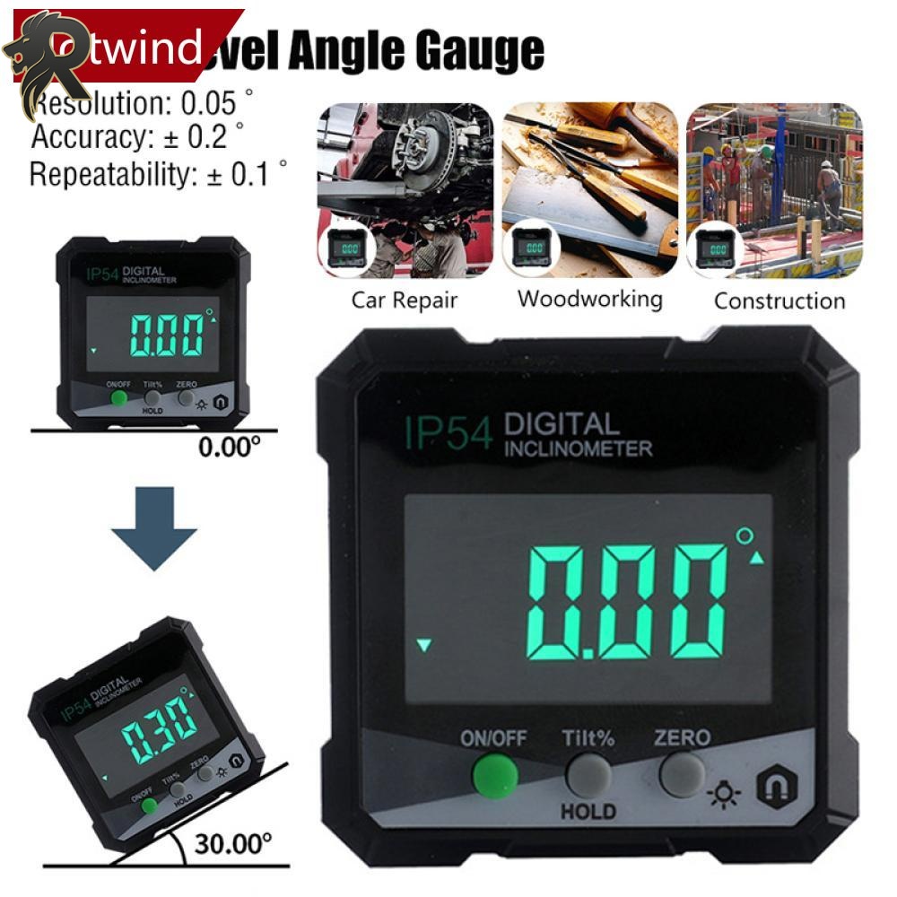 RL Digital Level Angle Gauge 360 Mini Measuring Inclinometer with ...