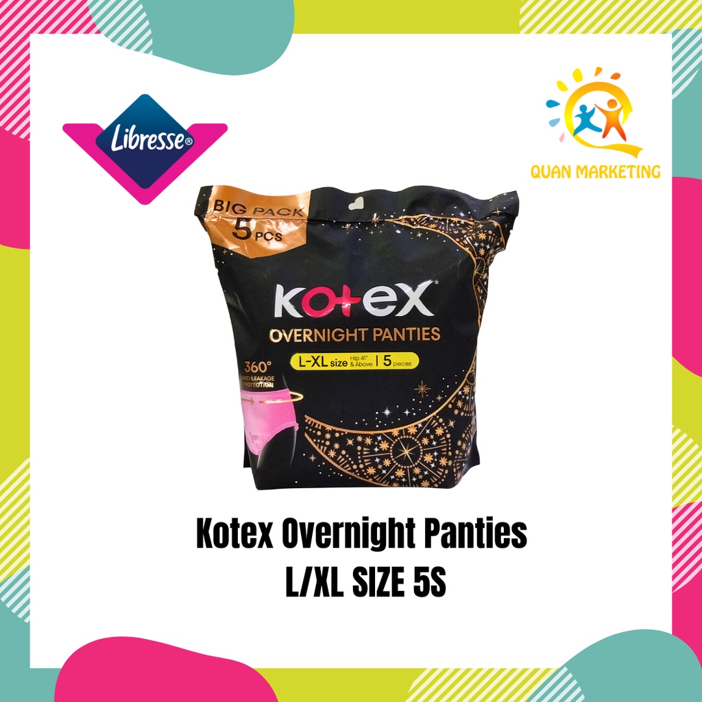 Kotex Overnight Panties L/XL SIZE 5S (1pack x 5pcs) | Shopee Malaysia