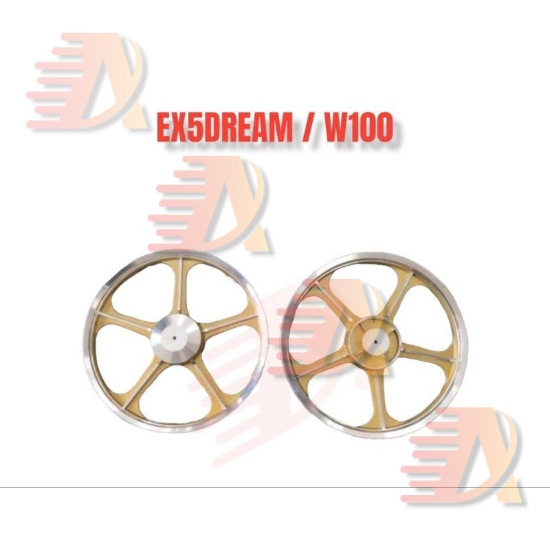EX5 EX5 DREAM W100 Sport Rim GTO ZR BLACK GOLD Siap Bearing And Bush ...