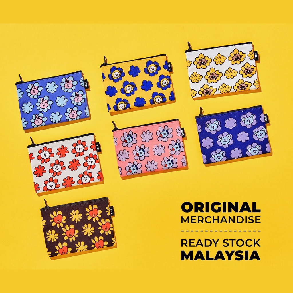 [OFFICIAL] BT21 Flower Pouch BTS BT21 TinyTAN BangTan Kpop Merch | Shopee Malaysia