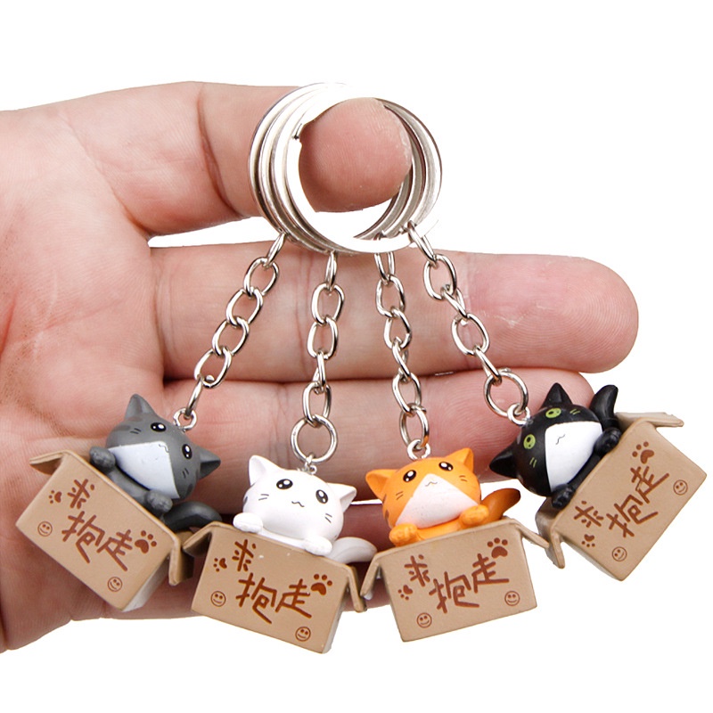Cartoon Keychains Key Ring Creative Cat Shape Keychain Cartoon Best ...