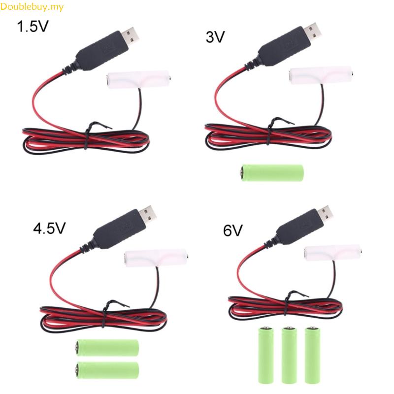 Doublebuy AA Dummy-Batteries Adapter Detachable USB Power Supply Cable ...