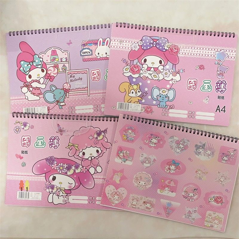 [LC] A4 drawing book Sanrio blank sketch painting book graffiti coil ...