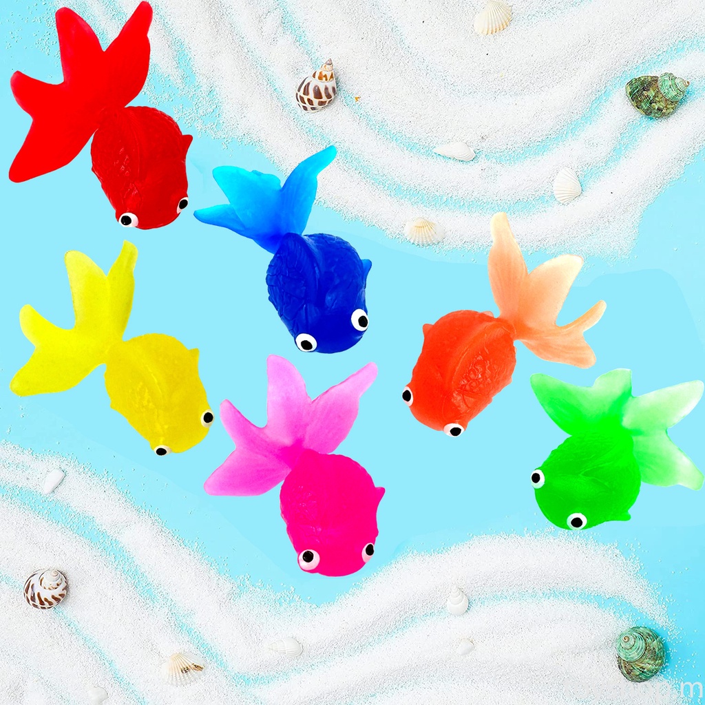 Rubber Gold Fish Baby Bath Toys Fishing Pool Toys Game for Kids Kiddie ...