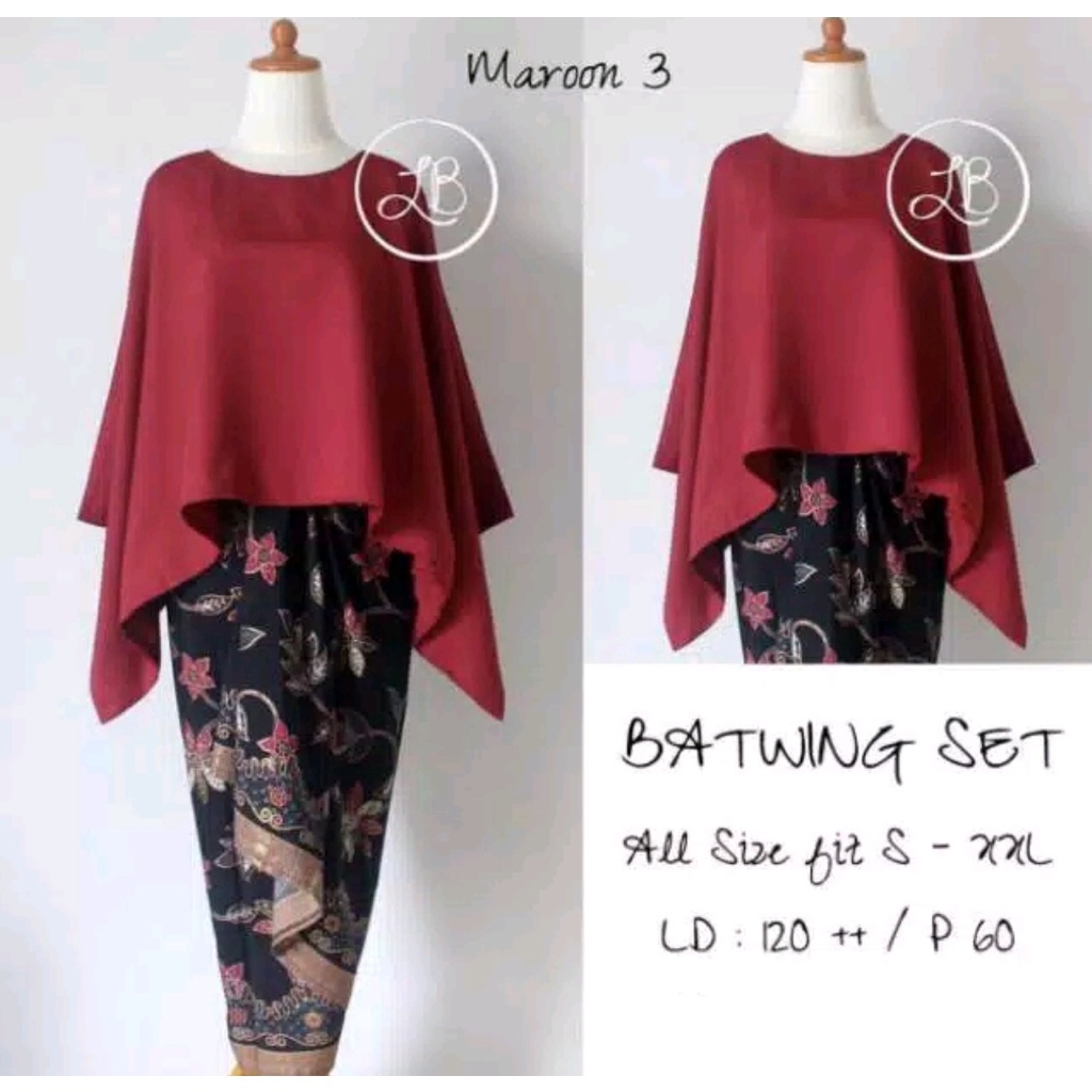 MODERN Top BATWING KEBAYA BATWING JUMBO KEBAYA BATWING KEBAYA | Shopee ...