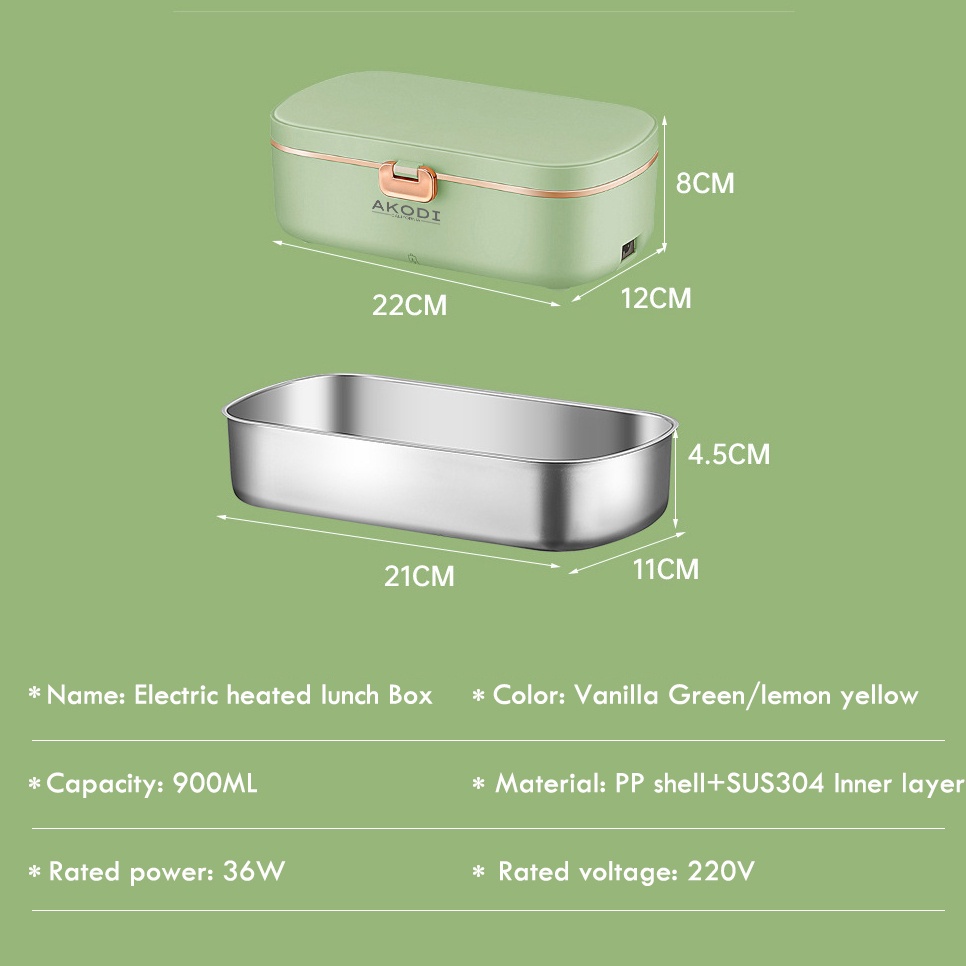 Electric Heating Lunch Box Pemanas Tanpa Air Kotak Makan Siang Kantor ...