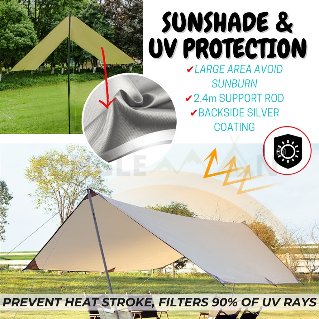 Flysheet Camping Waterproof Fly Sheet Camping Flysheet With Pole Set ...