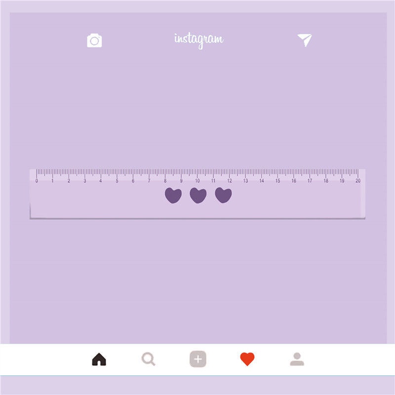 Purple Love Ruler Stationery Student Ruler Acrylic 20cm Ruler | Shopee ...