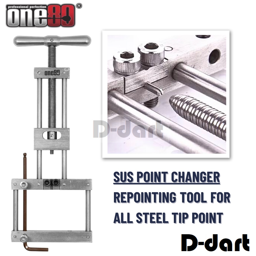 ONE80 REPOINTING TOOL - SUS POINT CHANGER FOR ALL STEEL TIP POINTS ...