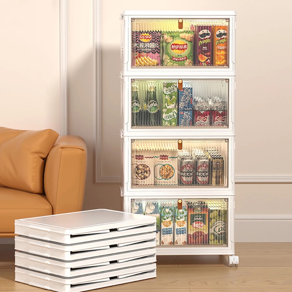 READY!! Multi Layers Foldable Shoes Storage Cabinet With Wheels ...