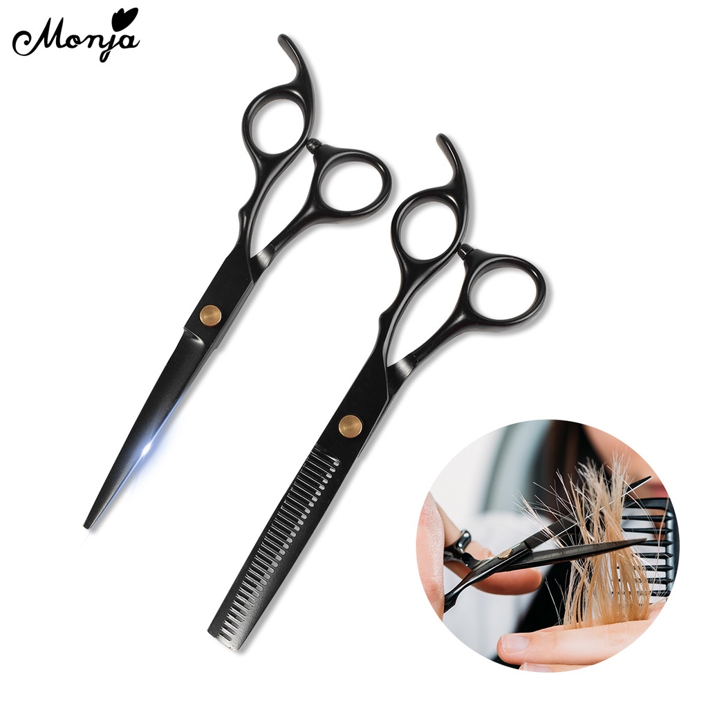 Myyeah Professional Hairdressing Scissors Black Stainless Steel Barber ...