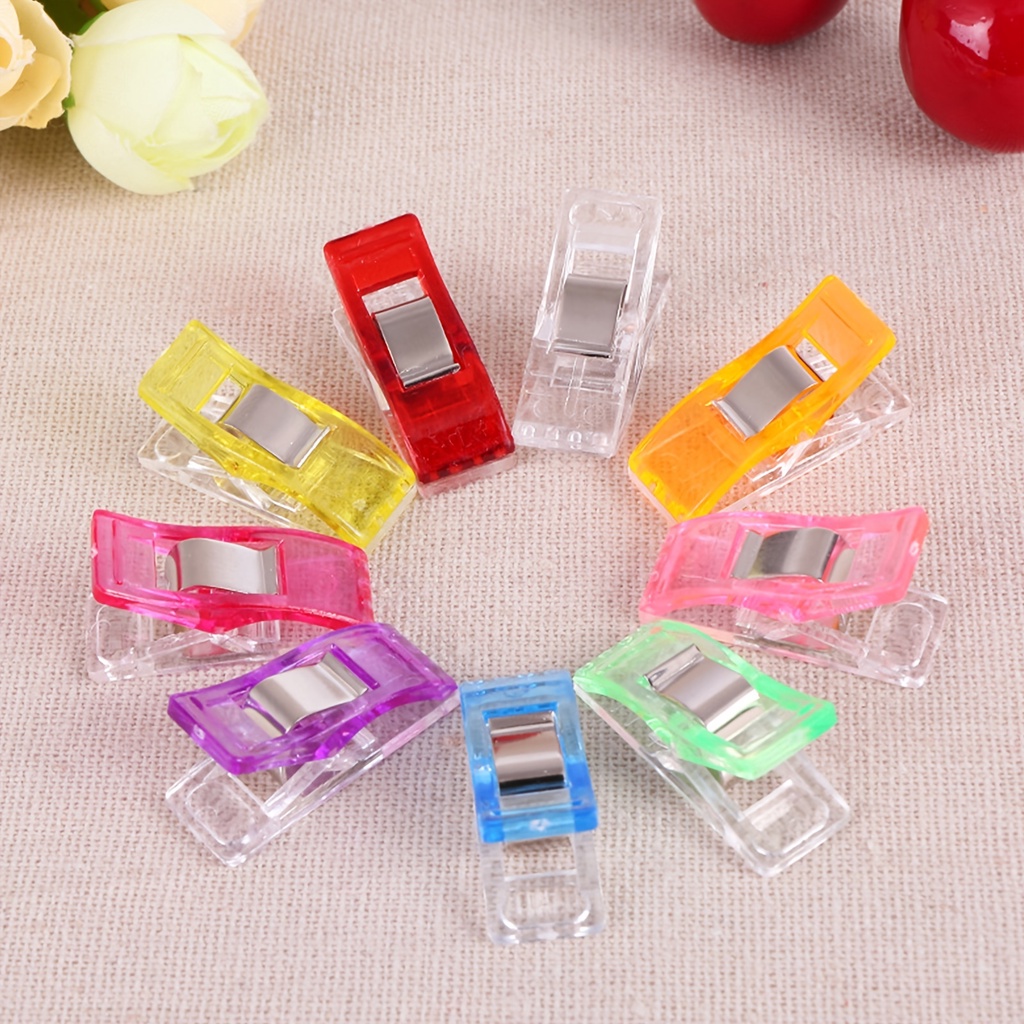 10/30/50pcs Color Edging Clip, Plastic Sewing Clip, Mixed Color Binding ...