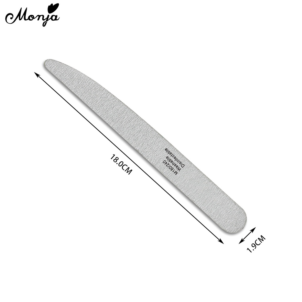 Monja Nail File Double Side Sandpaper Buffer 100/180/240 Grit Nail ...