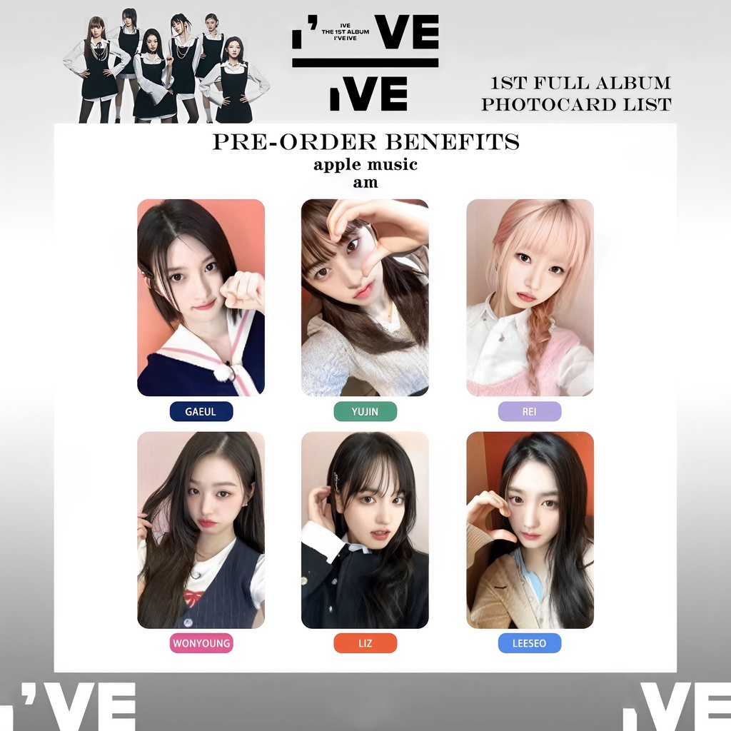 6pcs/set IVE Special Version Album Photocards REI LIZ LEESEO WONYOUNG GAEUL YUJIN Lomo Cards I ...