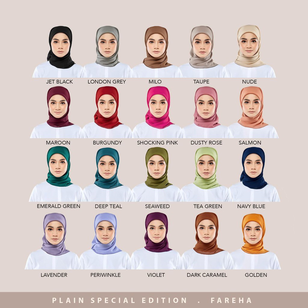 Tudung Fareha Plain Special Edition bawal plain chiffon | Shopee Malaysia